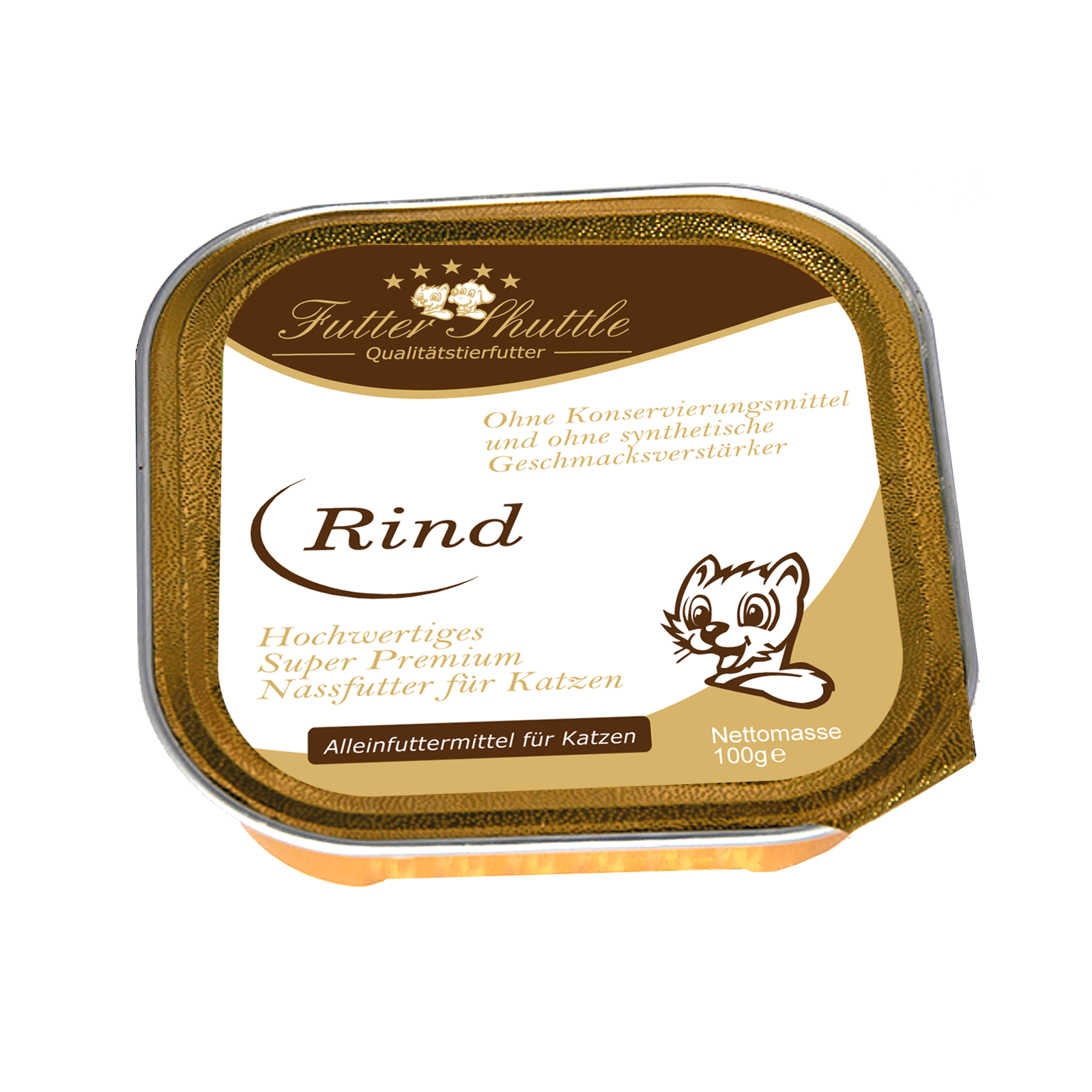 Katzenfutter Nassfutter mit Rind 100g | Futter Shuttle | Schalen | Rind